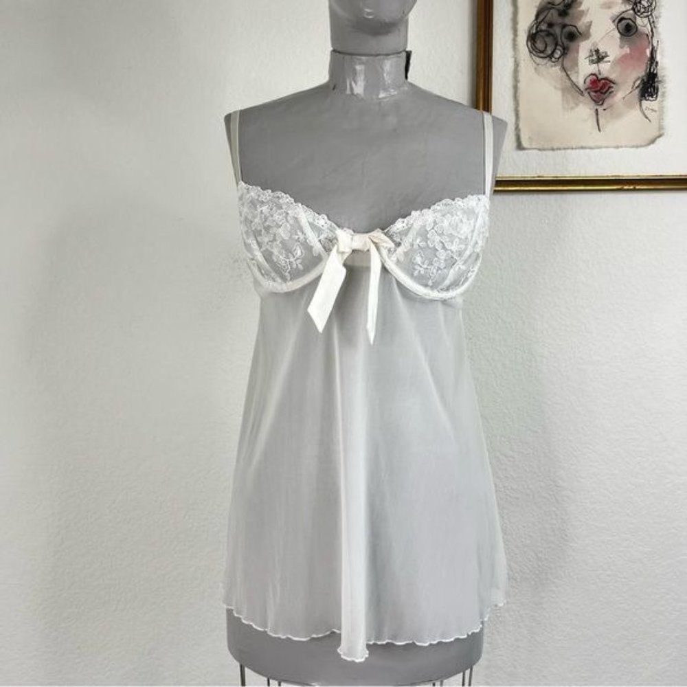 Frederick's Of Hollywood Sheer Underwire Lace Chemise… - Gem